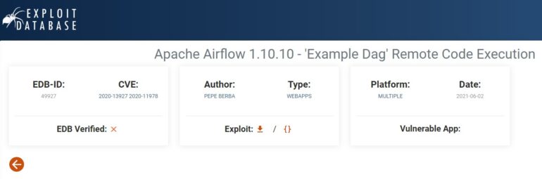Kev Catalog Apache Airflow Example Dag” Command Injection Cve 2020 11978 Secured