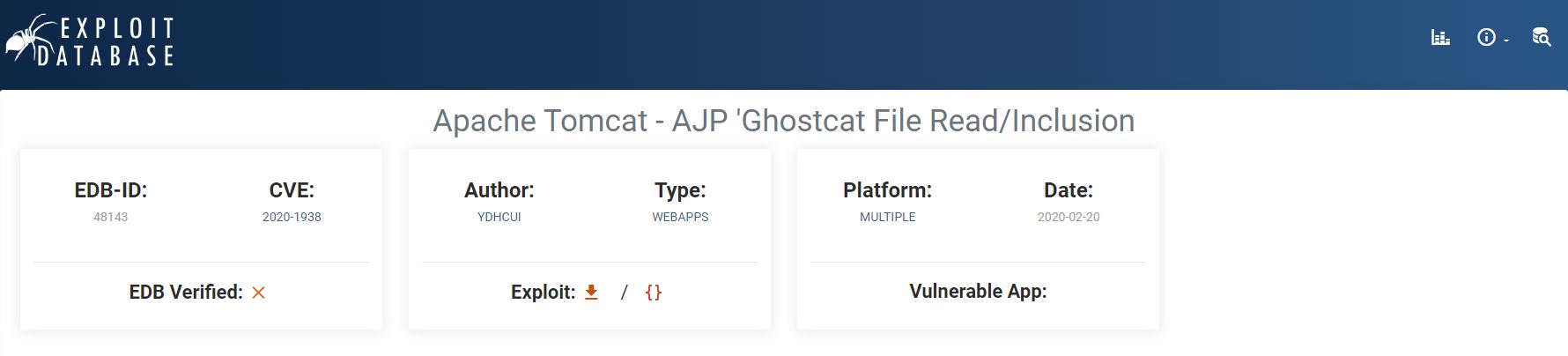 Kev Catalog Ghostcat” Apache Tomcat Improper Privilege Management Vulnerability Cve 2020 1938